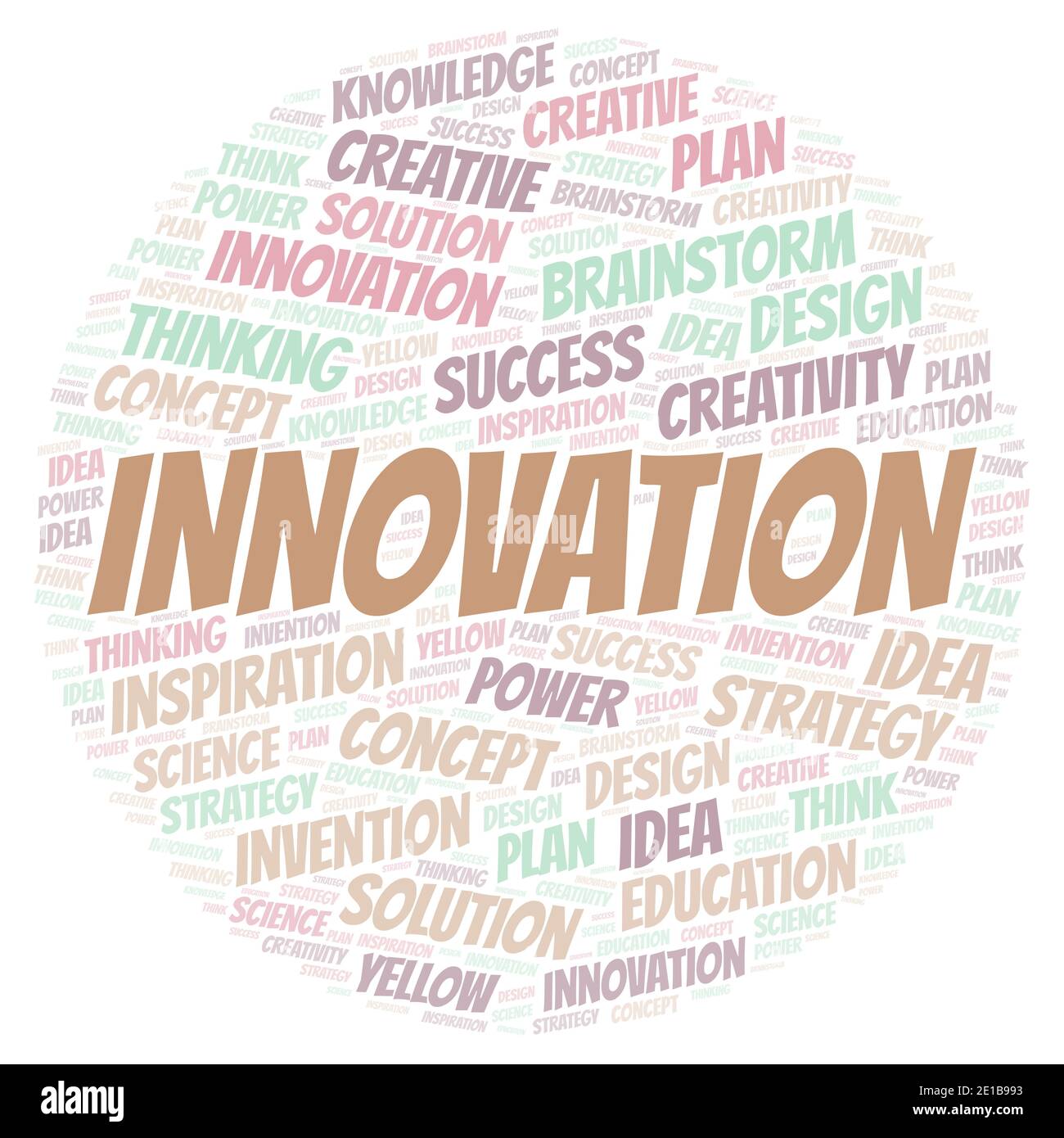Innovation typography word cloud create with text only Stock Photo - Alamy