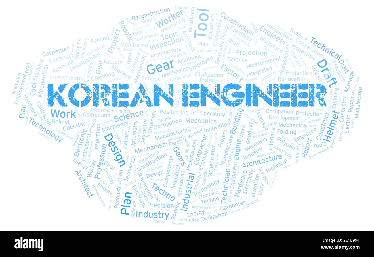 Korean Engineer typography word cloud create with text only Stock Photo ...