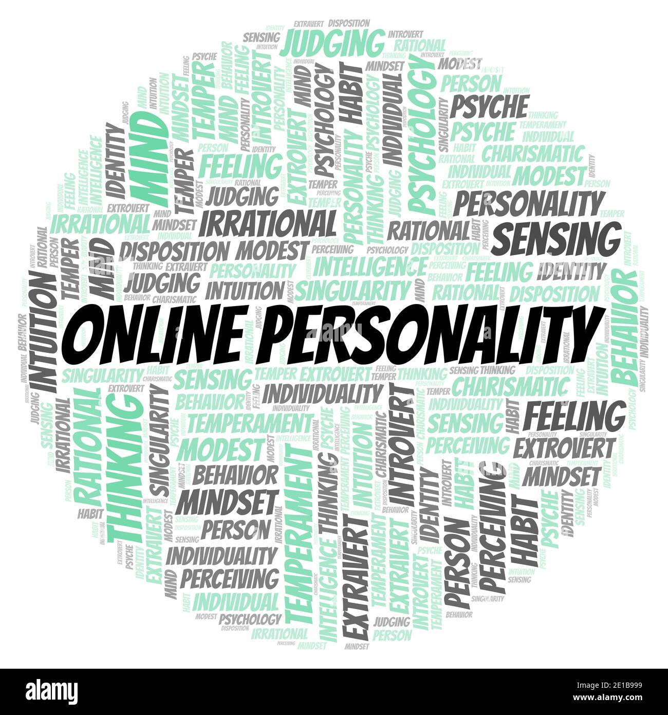 Online Personality typography word cloud create with text only Stock ...