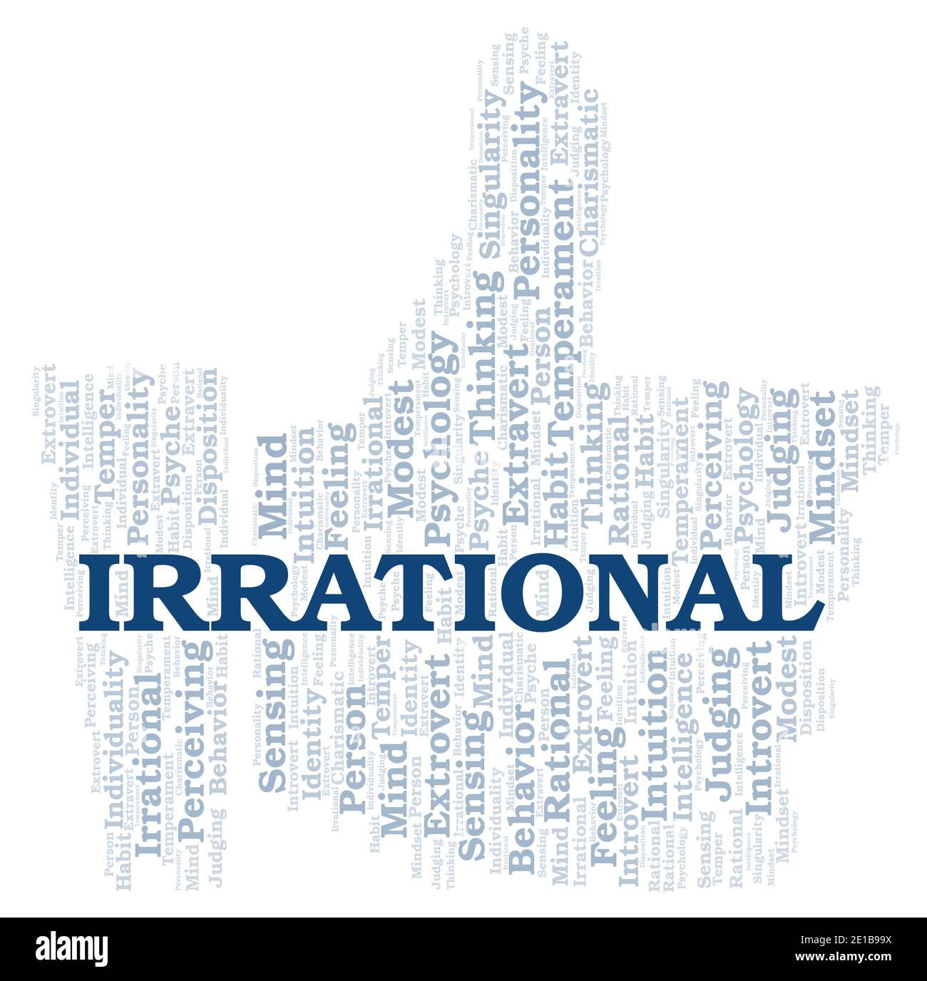 Irrational typography word cloud create with text only Stock Photo - Alamy