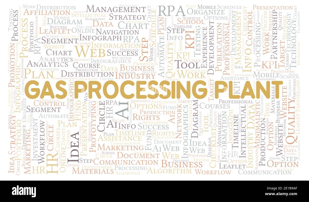 Gas Processing Plant typography word cloud create with text only Stock ...