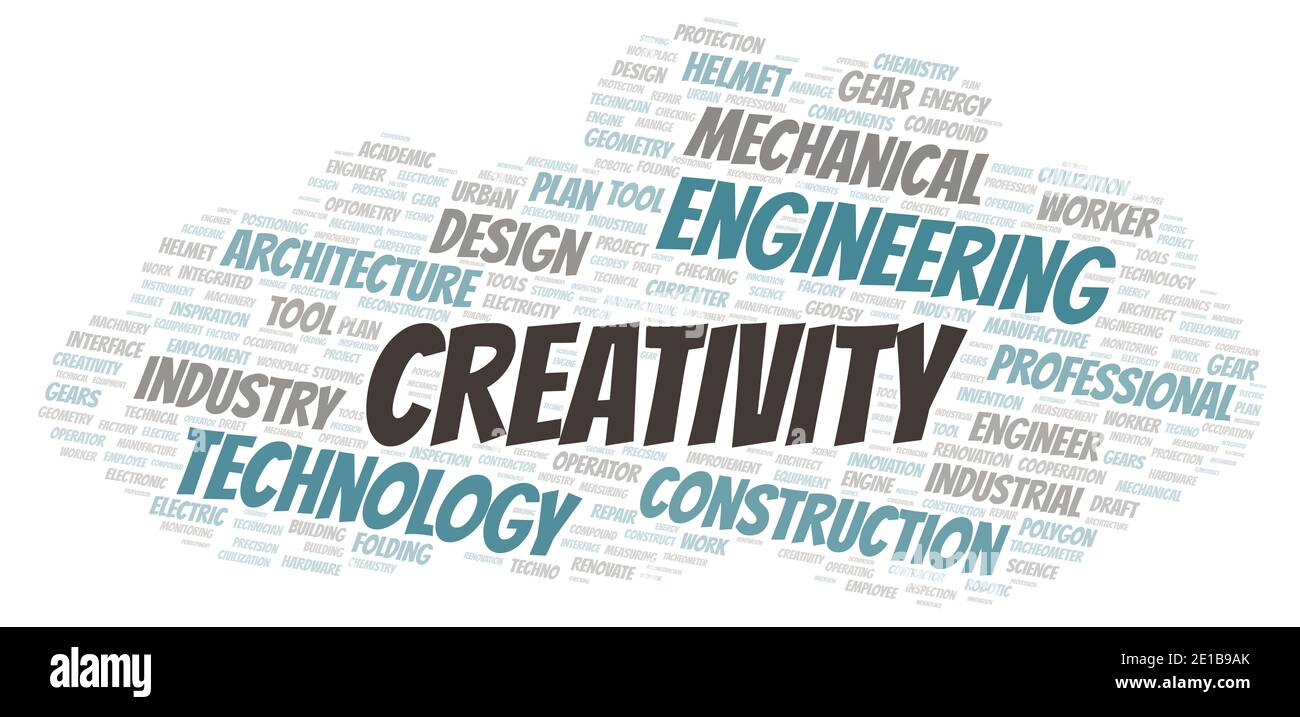 Creativity typography word cloud create with text only Stock Photo - Alamy