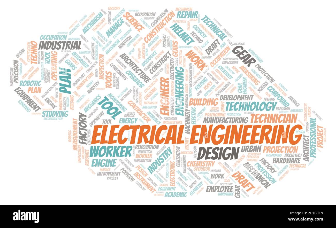 Electrical Engineering typography word cloud create with text only ...
