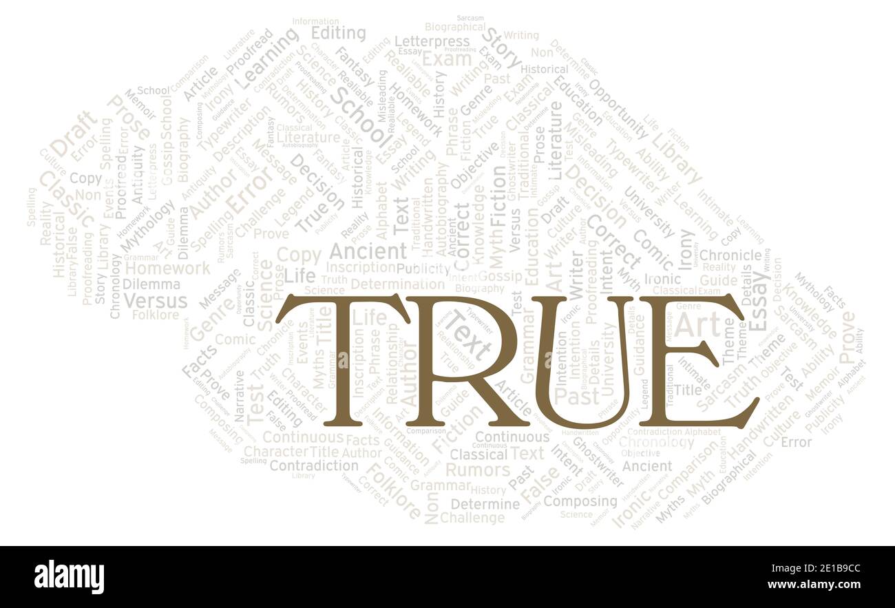 True typography word cloud create with text only Stock Photo - Alamy