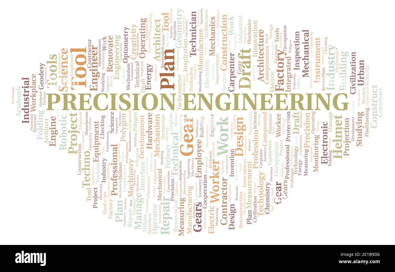 Precision Engineering typography word cloud create with text only Stock ...