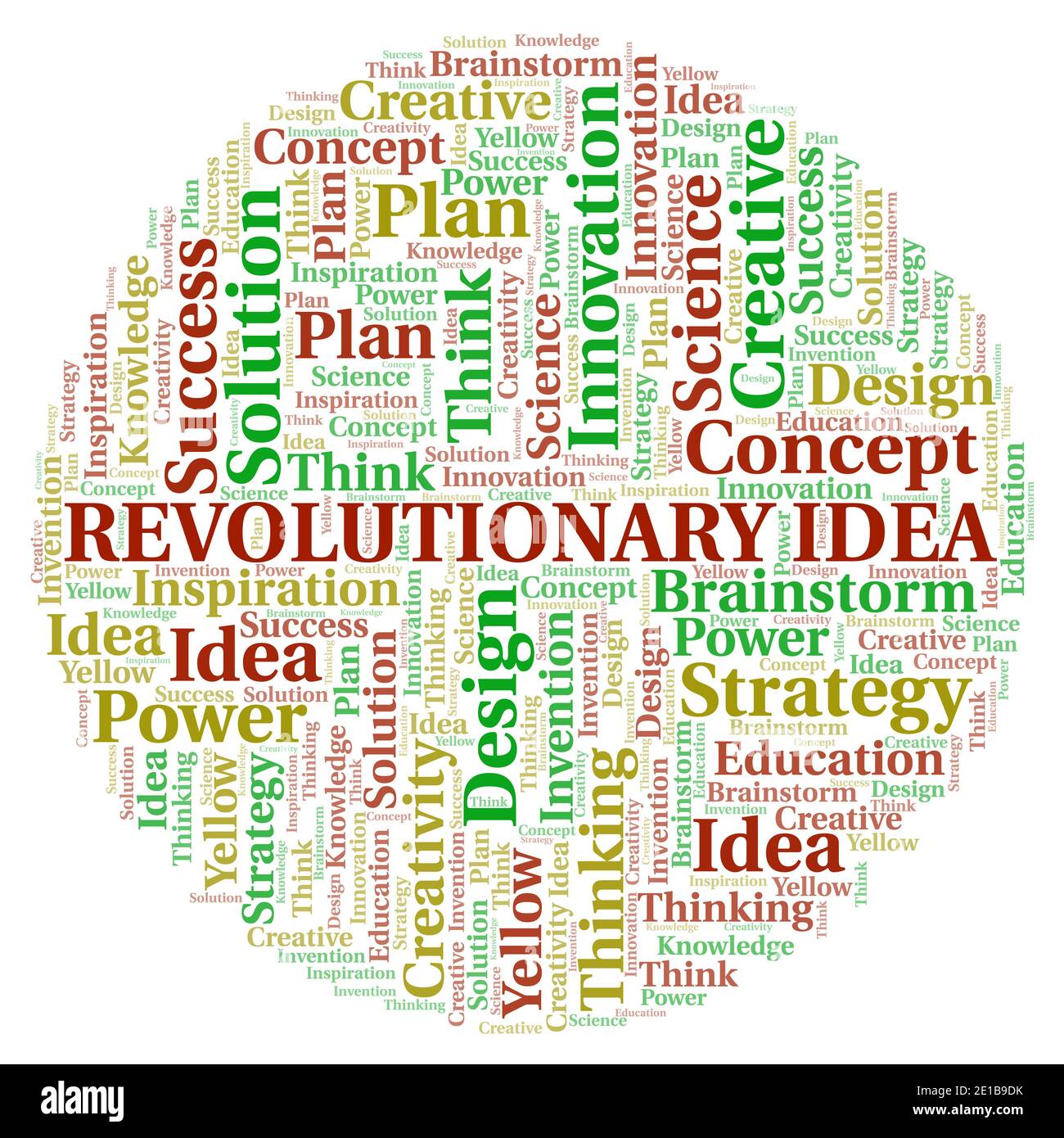 Revolutionary Idea typography word cloud create with text only Stock ...