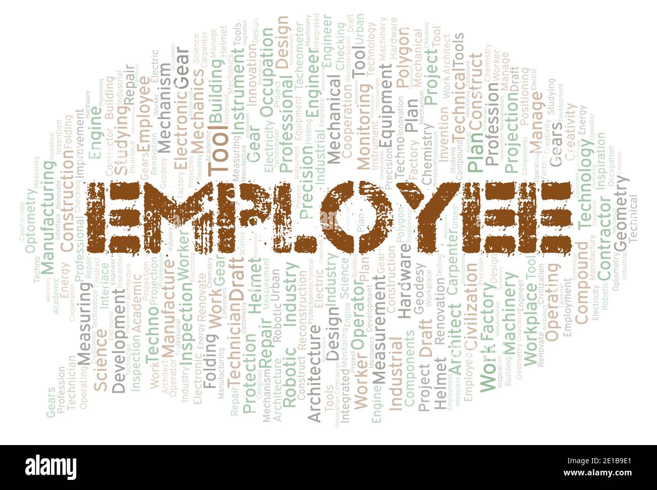 Employee typography word cloud create with text only Stock Photo - Alamy