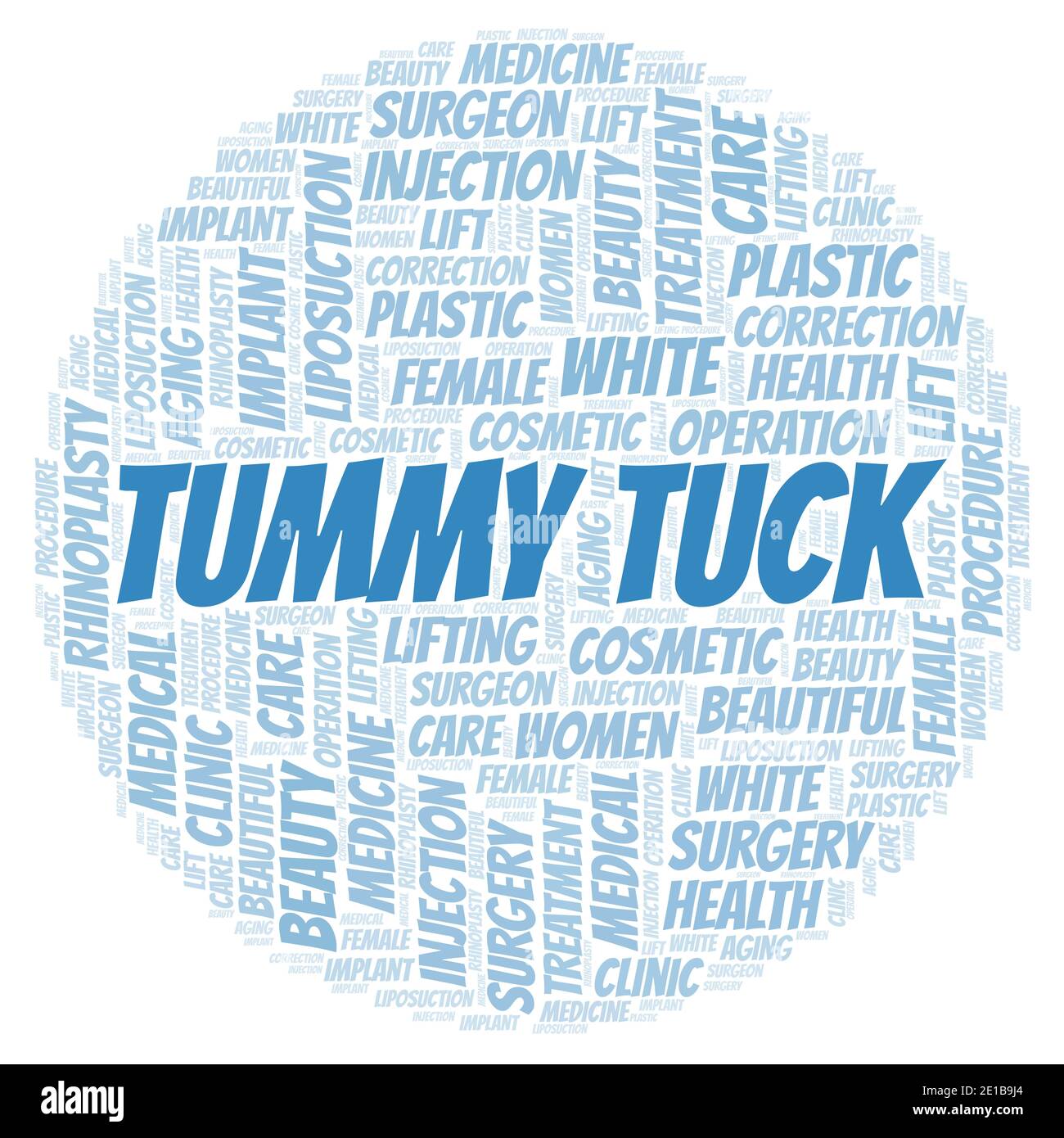 Tummy Tuck typography word cloud create with text only. Type of plastic ...