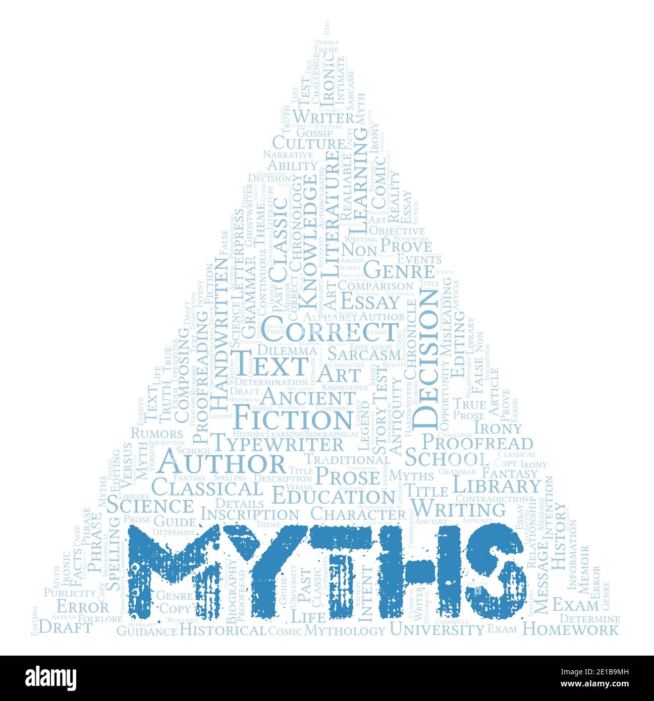 Myths typography word cloud create with text only Stock Photo - Alamy