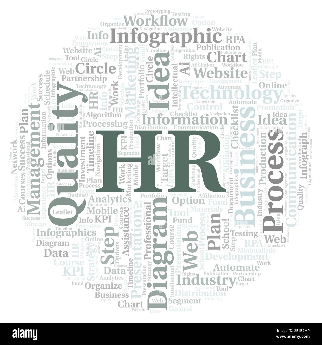 HR typography word cloud create with text only Stock Photo - Alamy