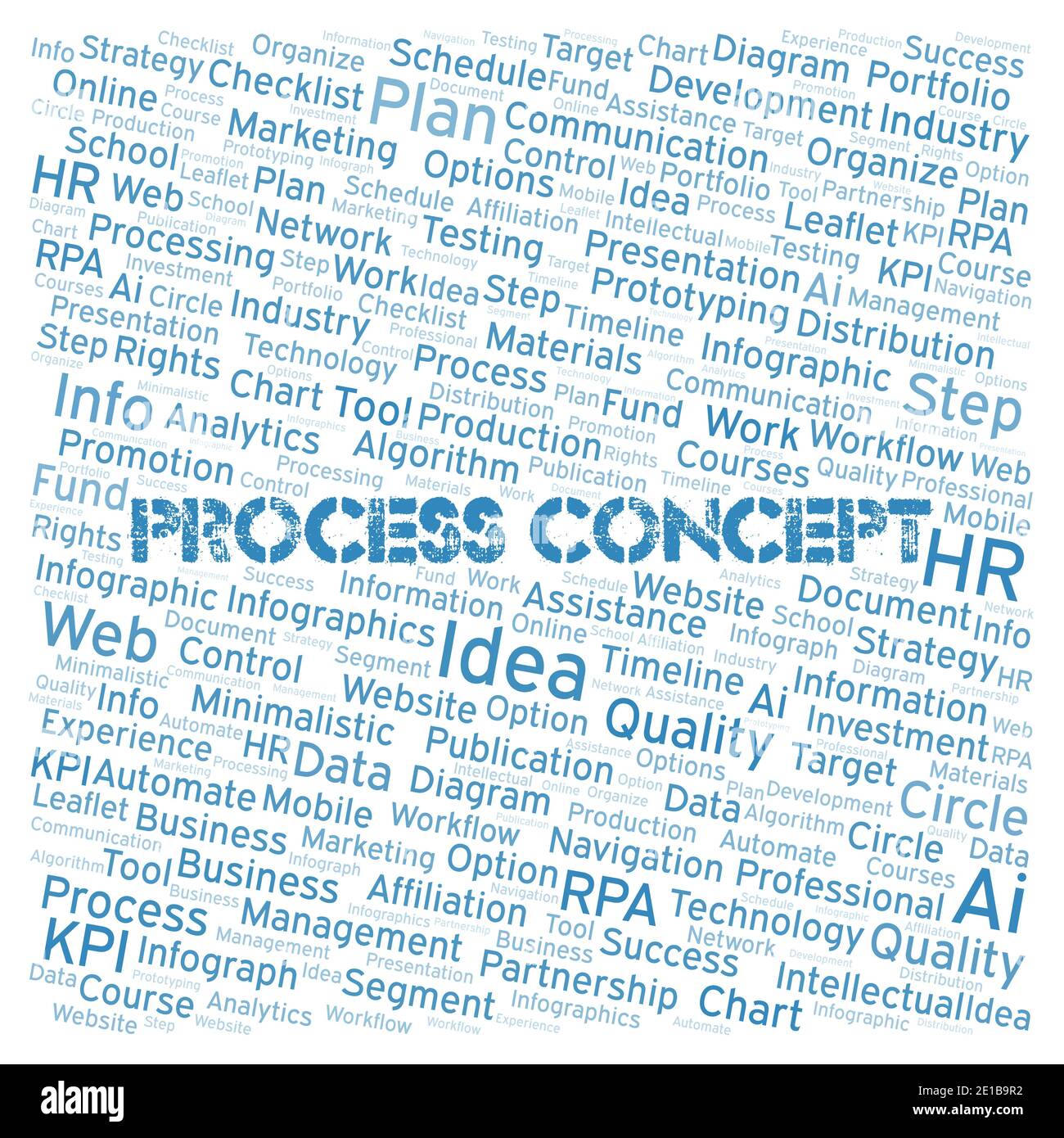 Process Concept typography word cloud create with text only Stock Photo ...