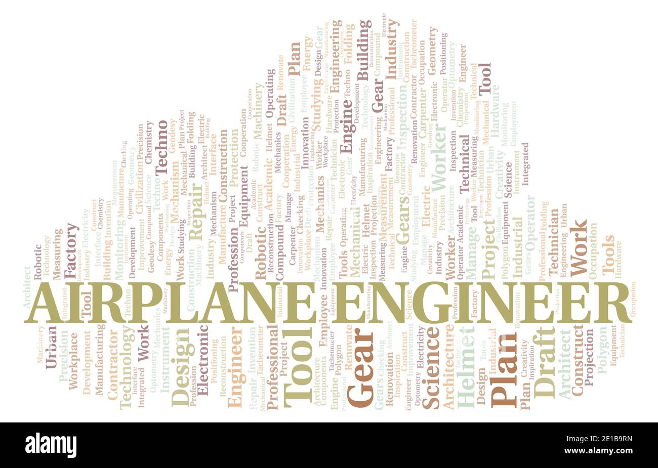 Airplane Engineer typography word cloud create with text only Stock ...