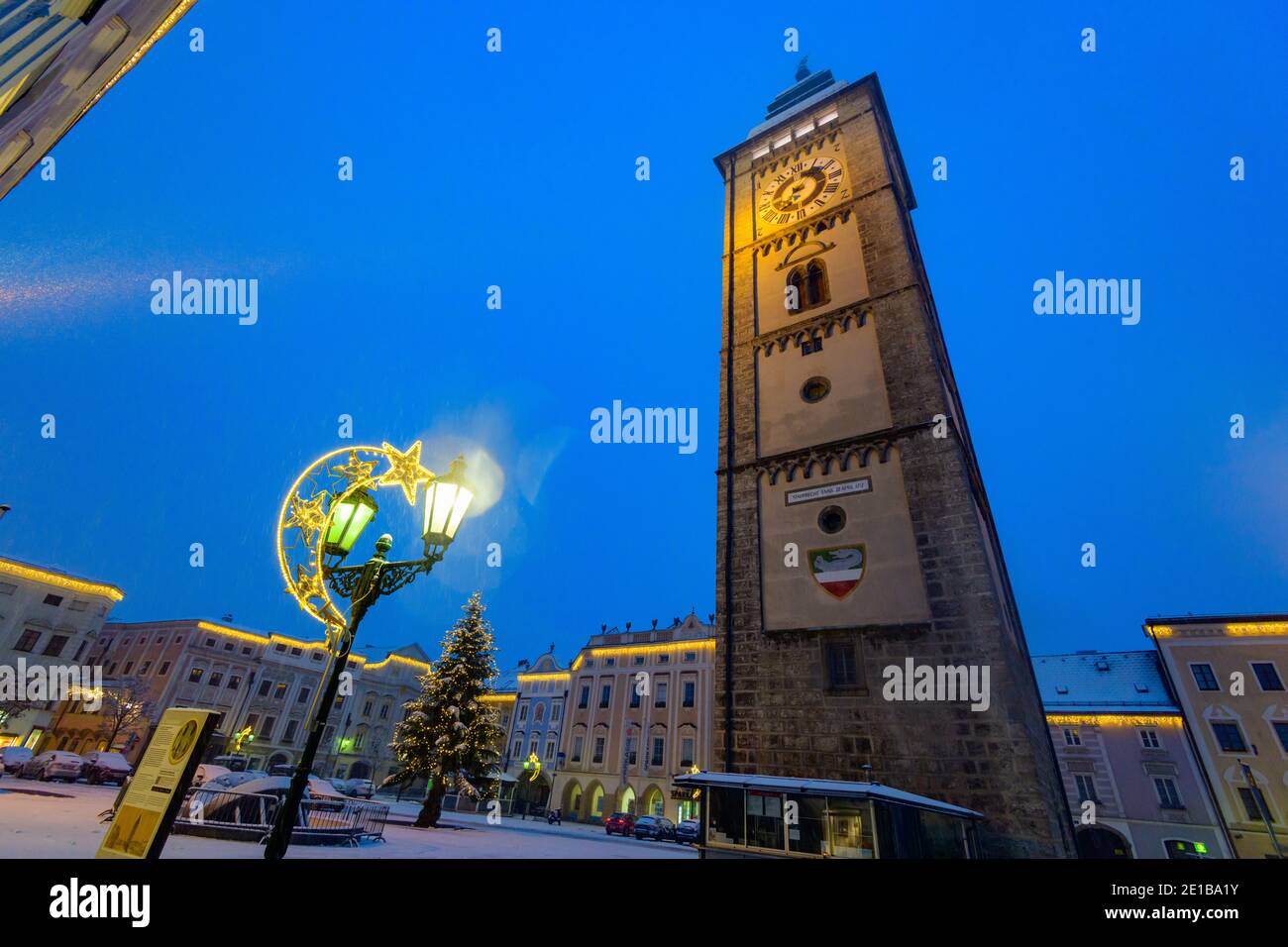 Enns, Austria, 06 jan 2021, snow in the city of enns Stock Photo - Alamy