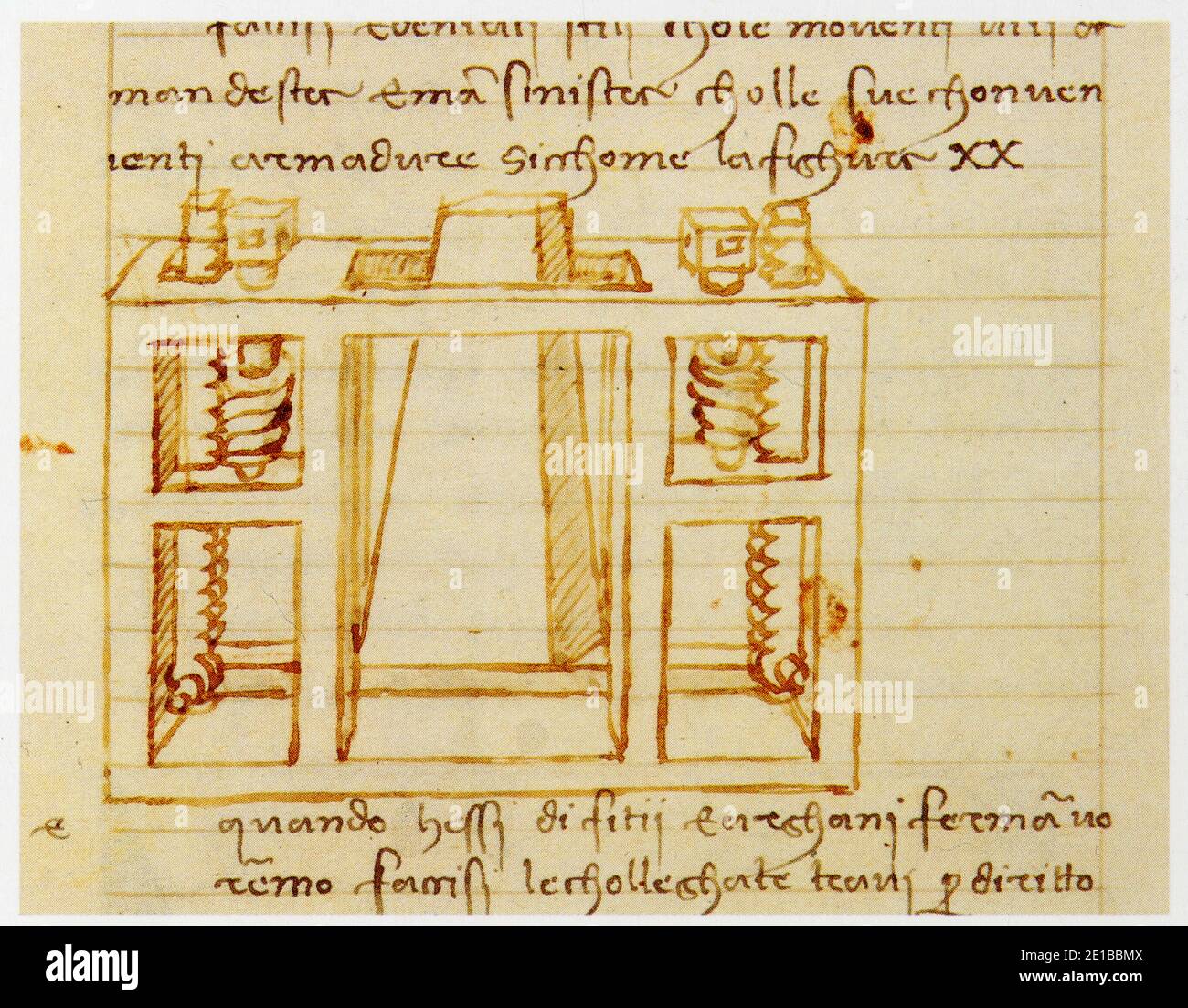 Francesco di Giorgio. 1439-1501. Machine à dresser des obélisques Stock ...
