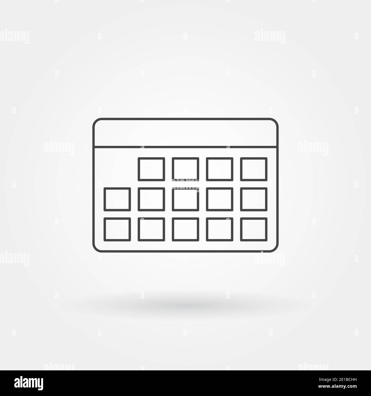 calendar square year month week day single isolated icon with modern ...