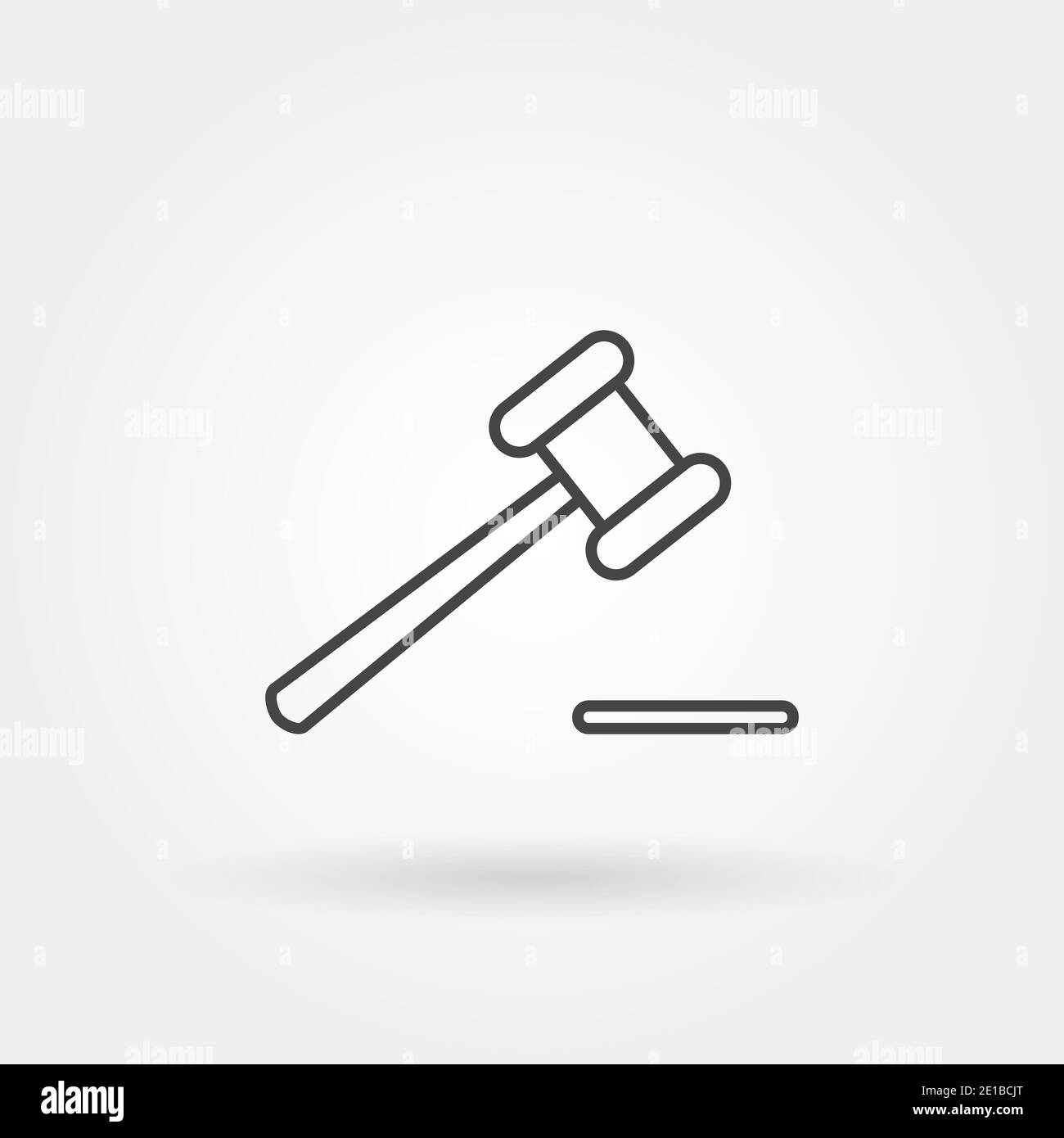 gavel law single isolated icon with modern line or outline style vector ...