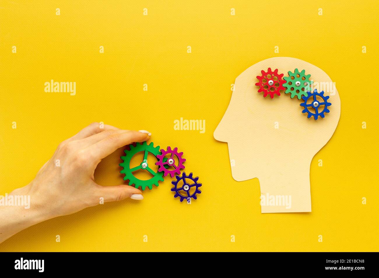 Brain of gears. Creativity and intellectual work concept Stock Photo ...