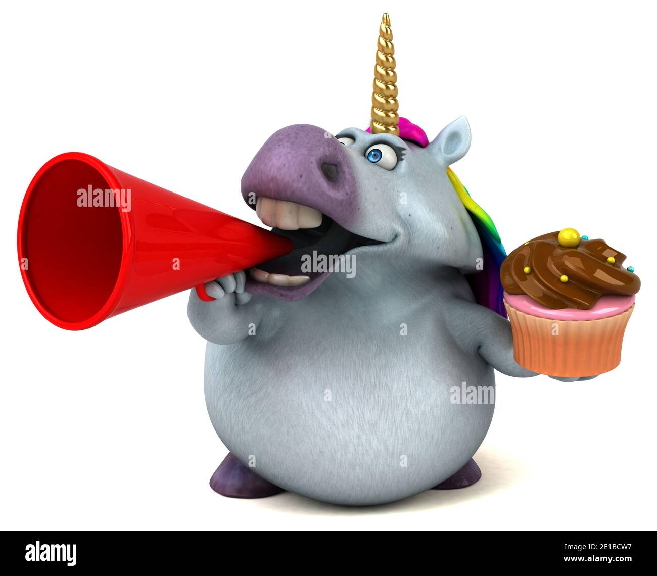 Fun unicorn - 3D Illustration Stock Photo - Alamy