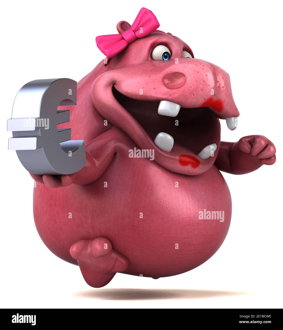 Pink Hippo - 3D Illustration Stock Photo - Alamy
