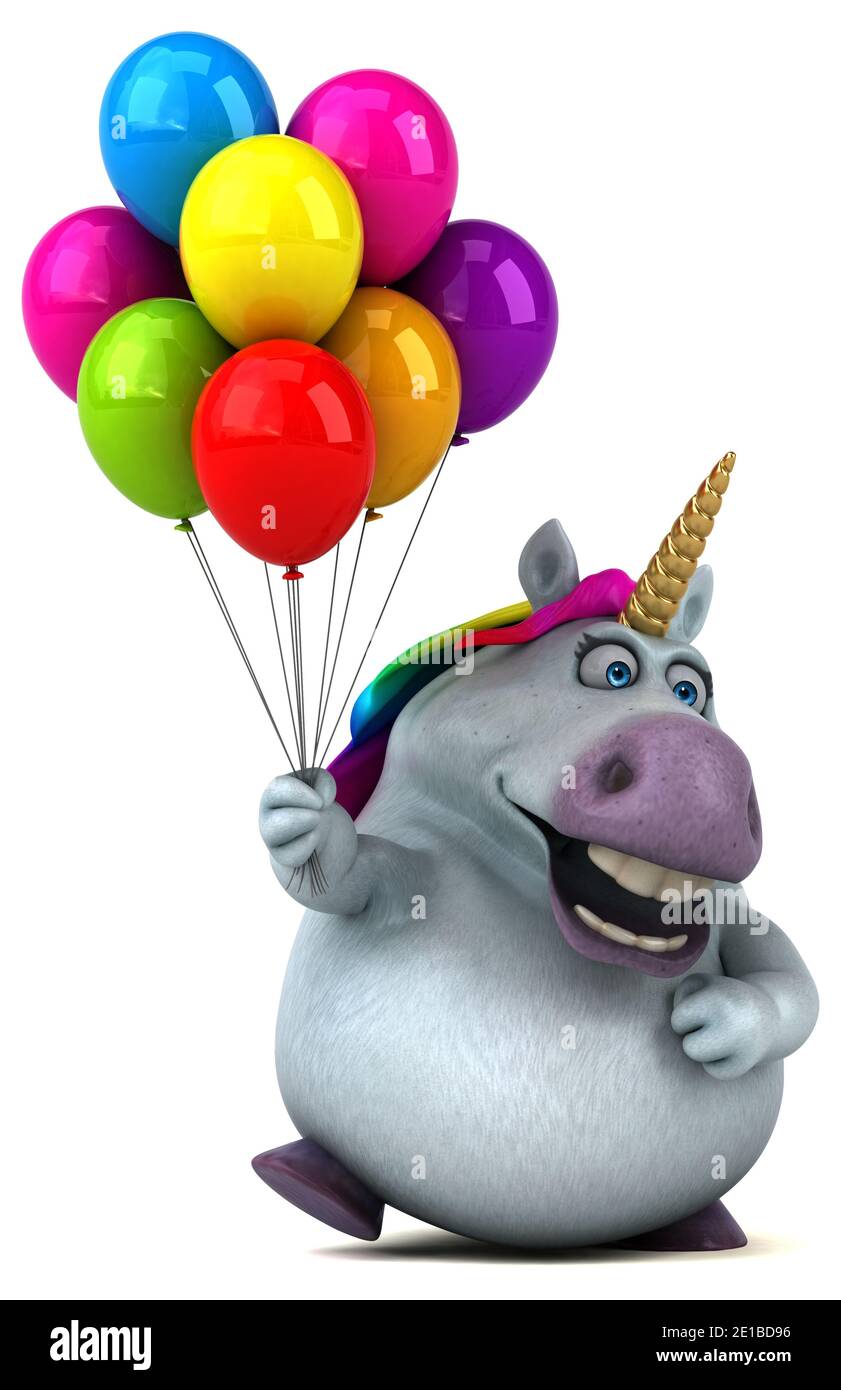 Fun unicorn - 3D Illustration Stock Photo - Alamy