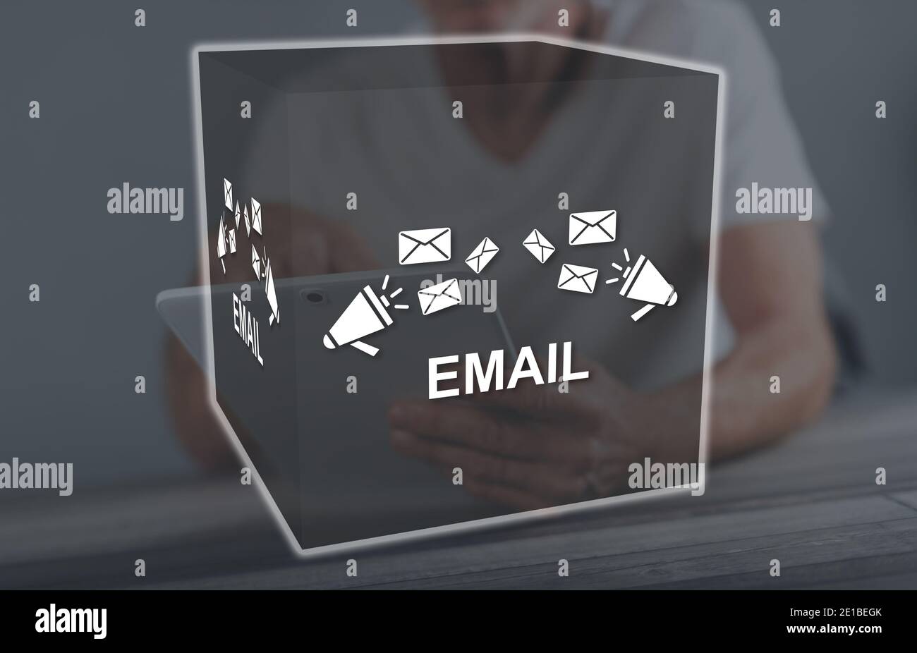 Email concept illustrated by a picture on background Stock Photo - Alamy