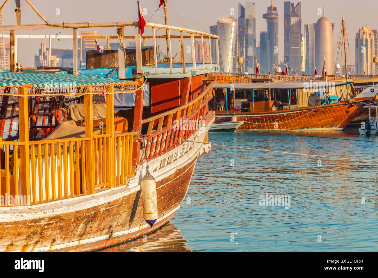 Old boats in Doha. Doha, Ad-Dawhah, Qatar Stock Photo - Alamy