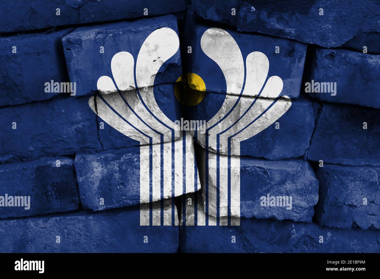 CIS flag painted on brick wall Stock Photo - Alamy