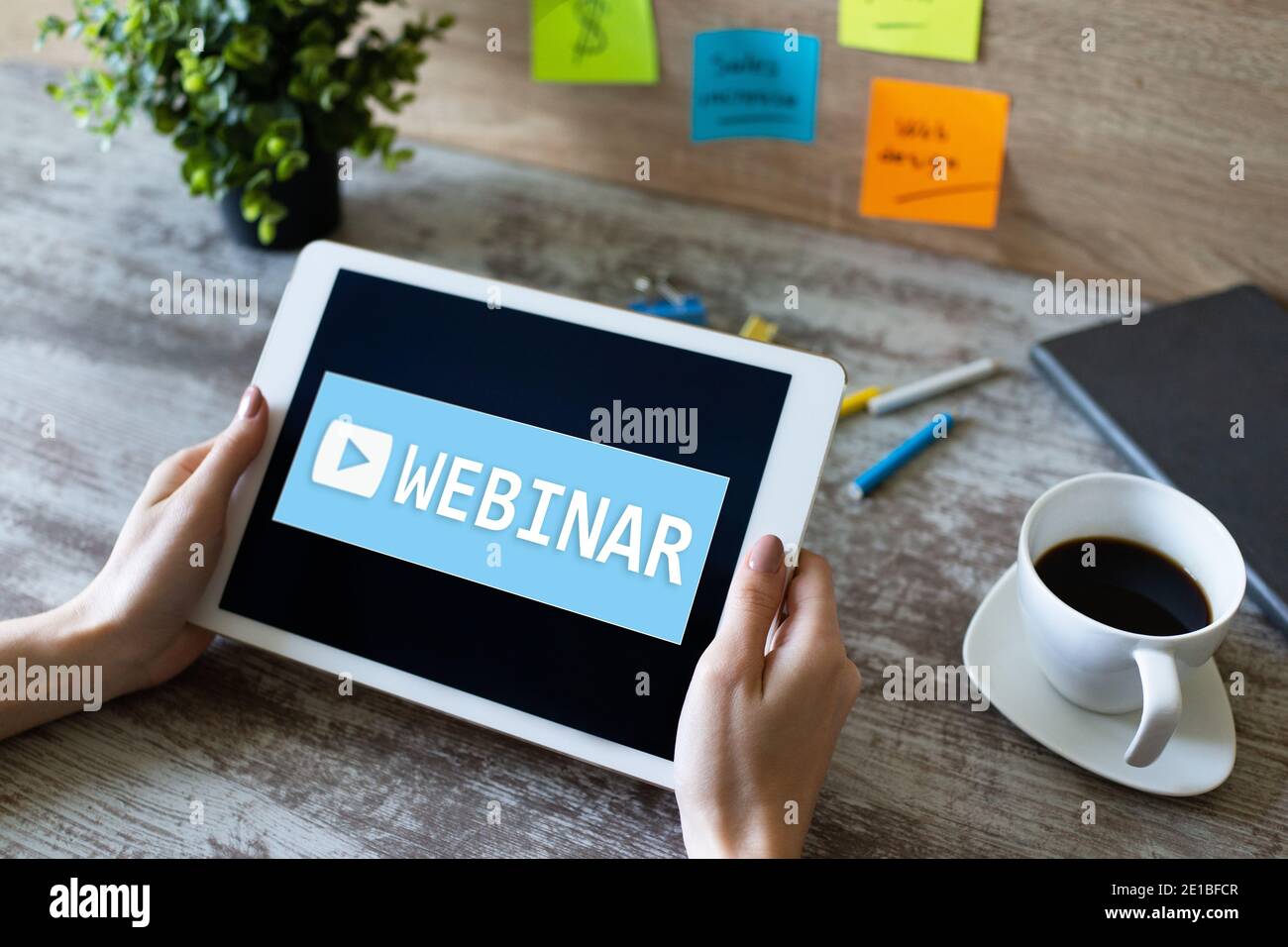 Webinar, E-learning, online education concept on screen Stock Photo - Alamy