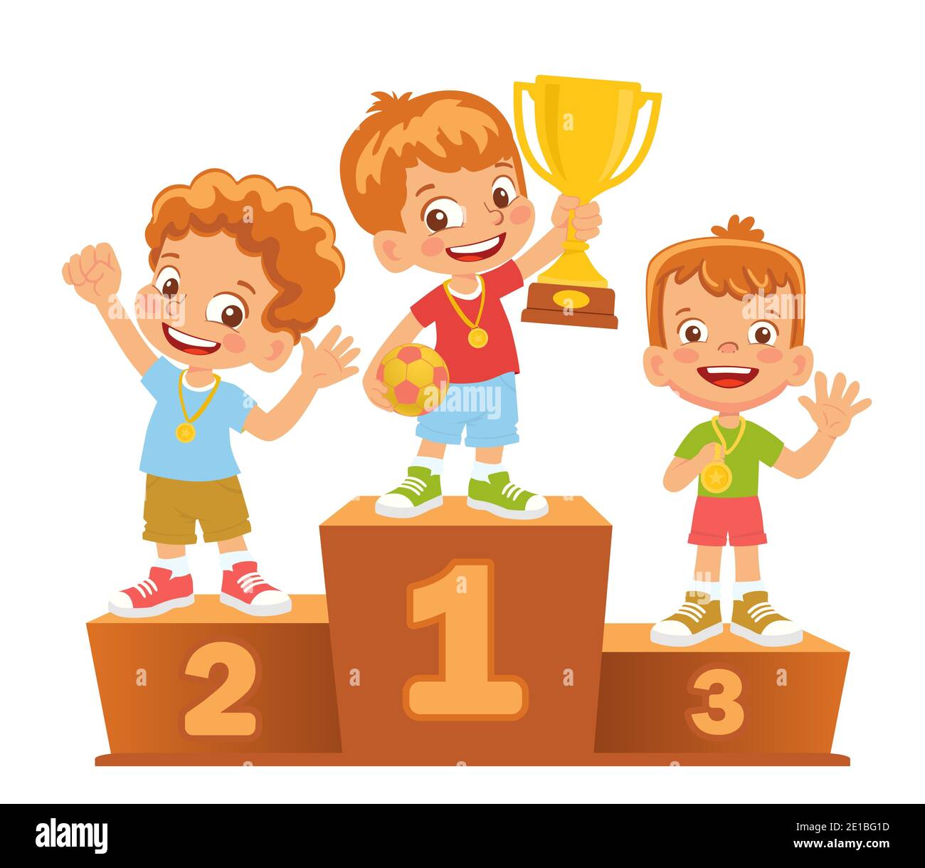Medal winner on podium Cut Out Stock Images & Pictures - Alamy