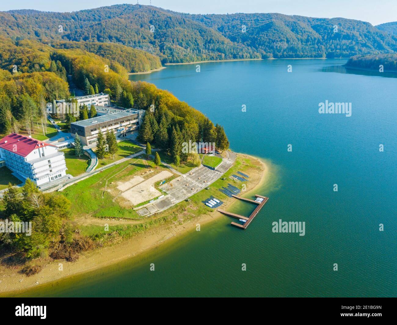 Aerial illuminated view lake shore hi-res stock photography and images ...