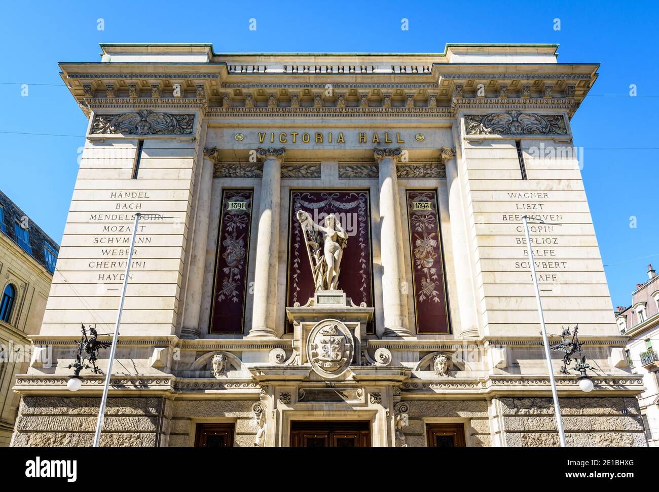 Facade of the Victoria Hall, a concert hall dedicated to classical ...