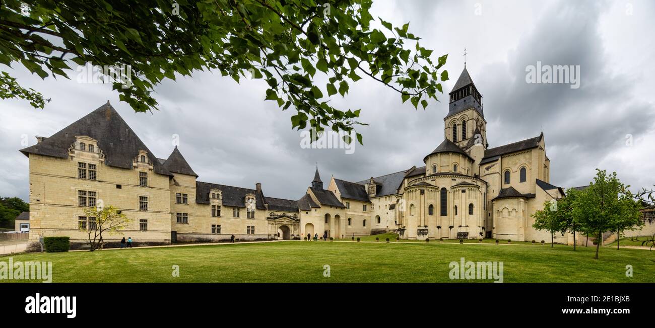 Fontevraud Abbey, France May 10th 2013 : Panoramaic view of the Royal ...