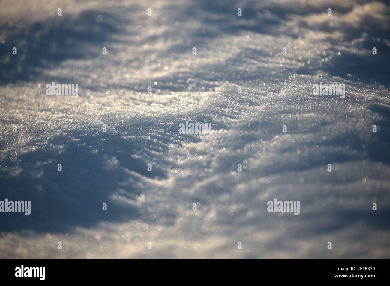Texture, snow cover, surface, with traces of a blizzard, shallow depth ...