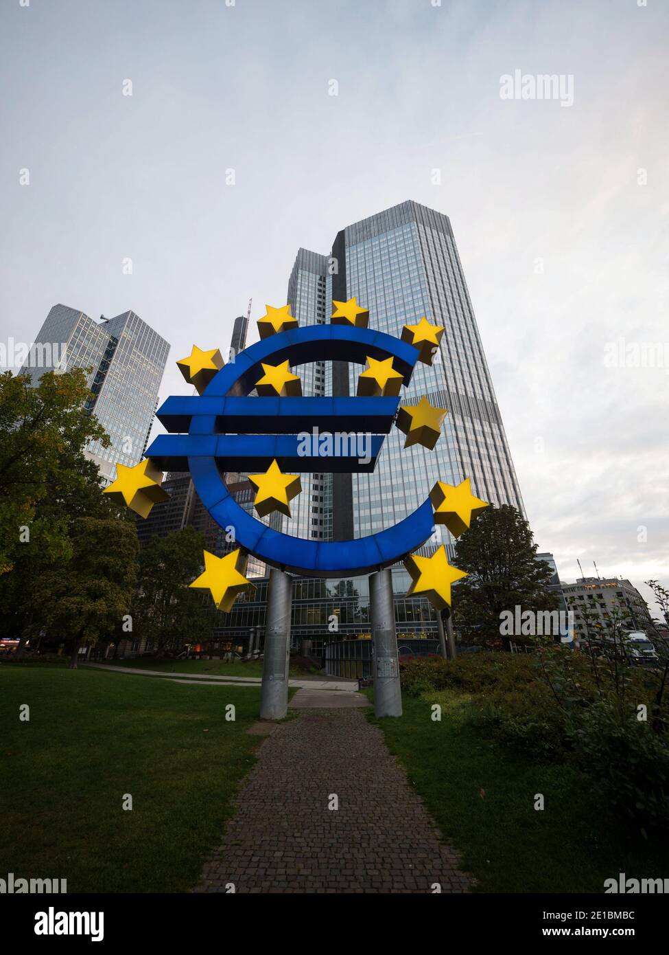 Euro Sign In Front Of The Eurotower High Resolution Stock Photography ...