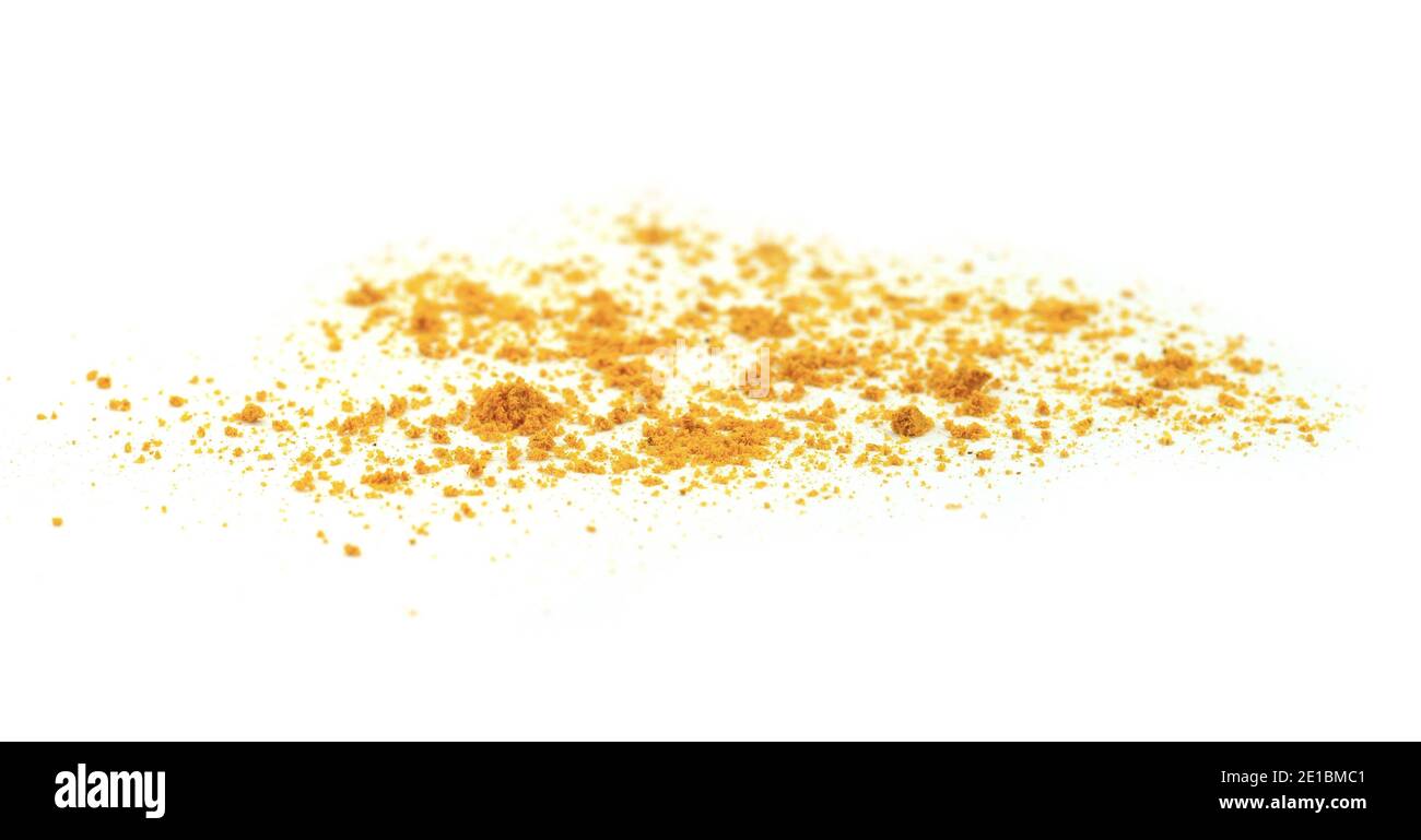 Turmeric, curcuma powder isolated on white background. Heap of turmeric ...