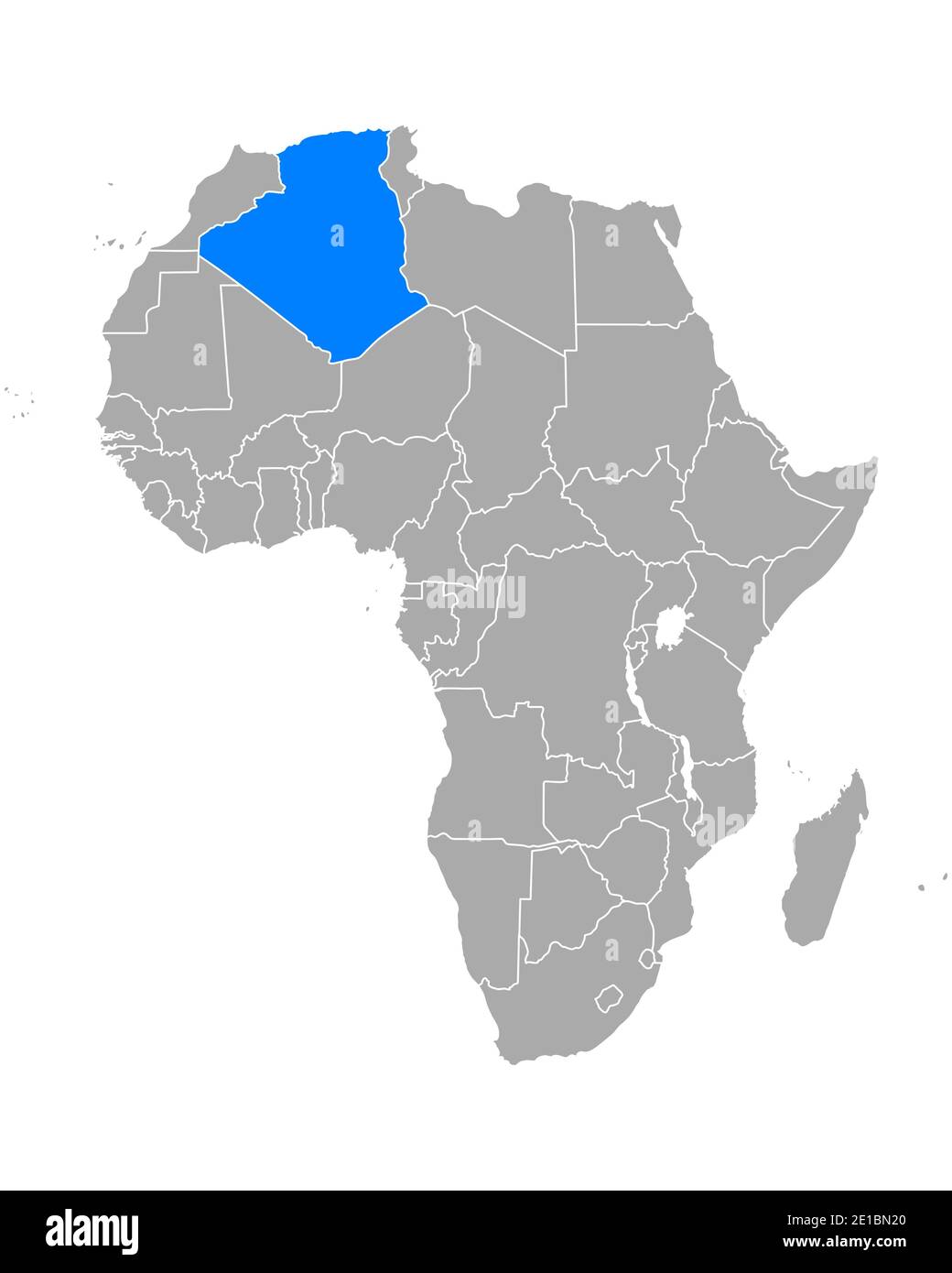 Map of Algeria in Africa Stock Photo - Alamy