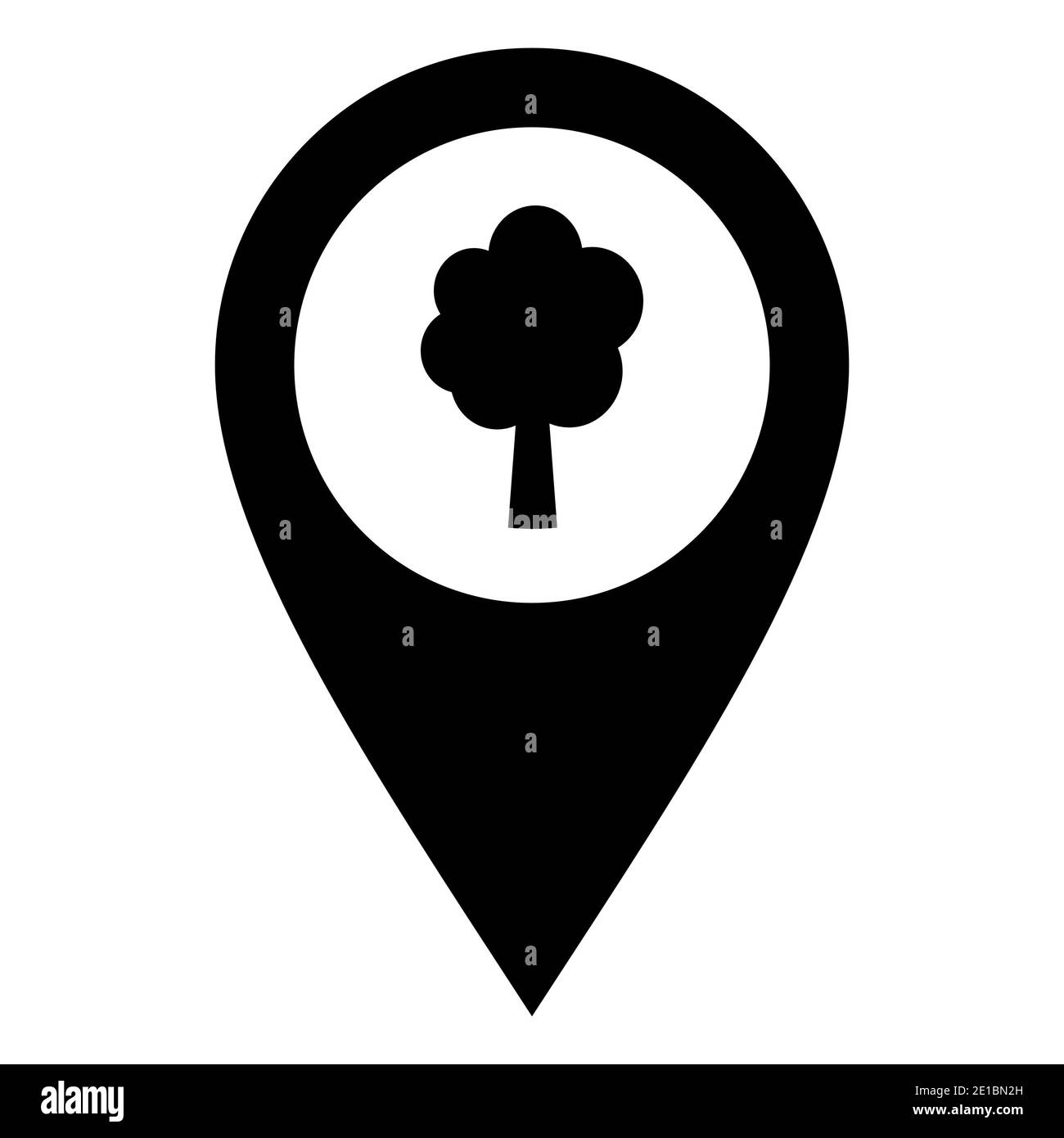 Tree and location pin Stock Photo - Alamy