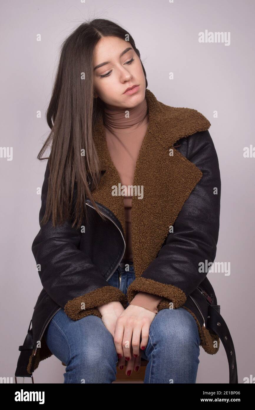 sad teen girl Stock Photo - Alamy