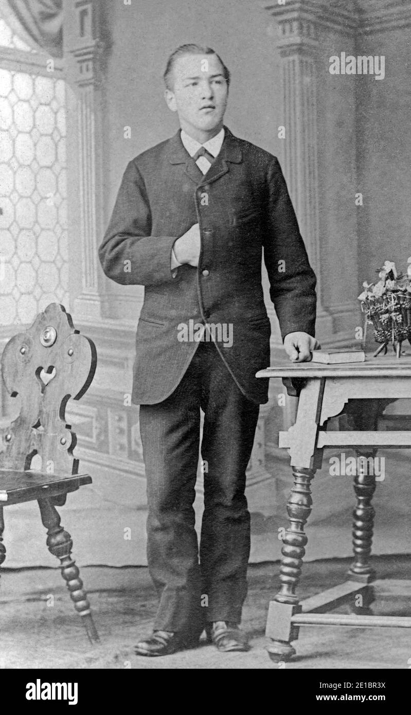 portrait of a young man, late 19th Century, Freudenstadt, Germany Stock ...