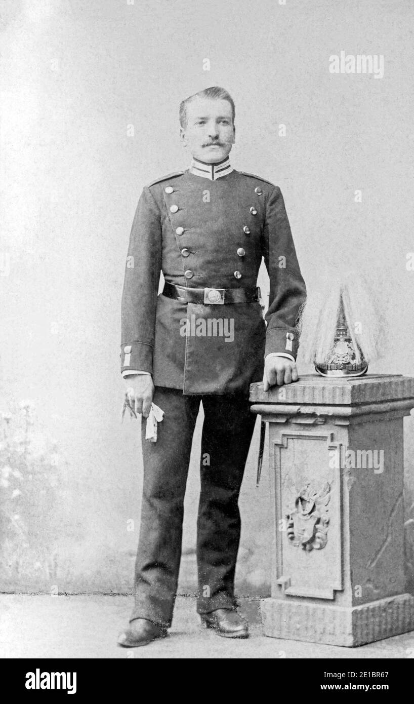 portrait of a soldier in his uniform, late 19th Century, Stuttgart ...