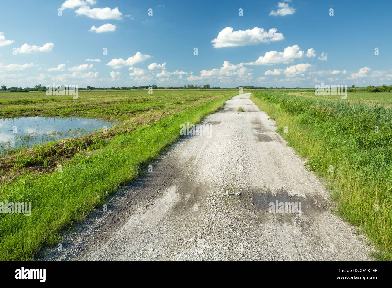 Puddle on road rural hi-res stock photography and images - Alamy