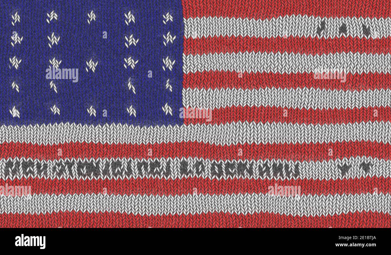 Illustration of a Knitted Flag of Bikini Atoll Stock Photo - Alamy