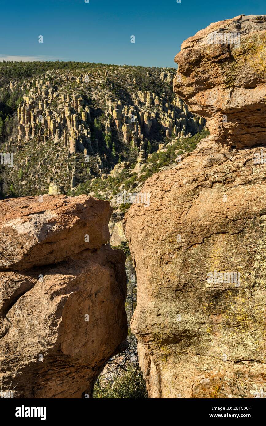 Rhyolite rock pinnacles at Massai Point, Chiricahua National Monument ...