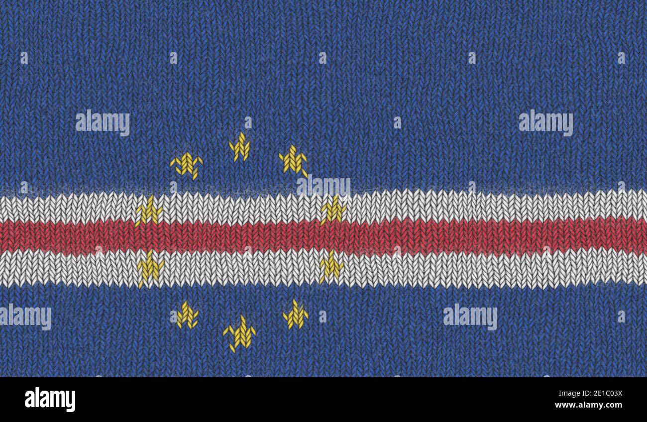 Illustration of a Knitted Flag of Cape Verde Stock Photo - Alamy
