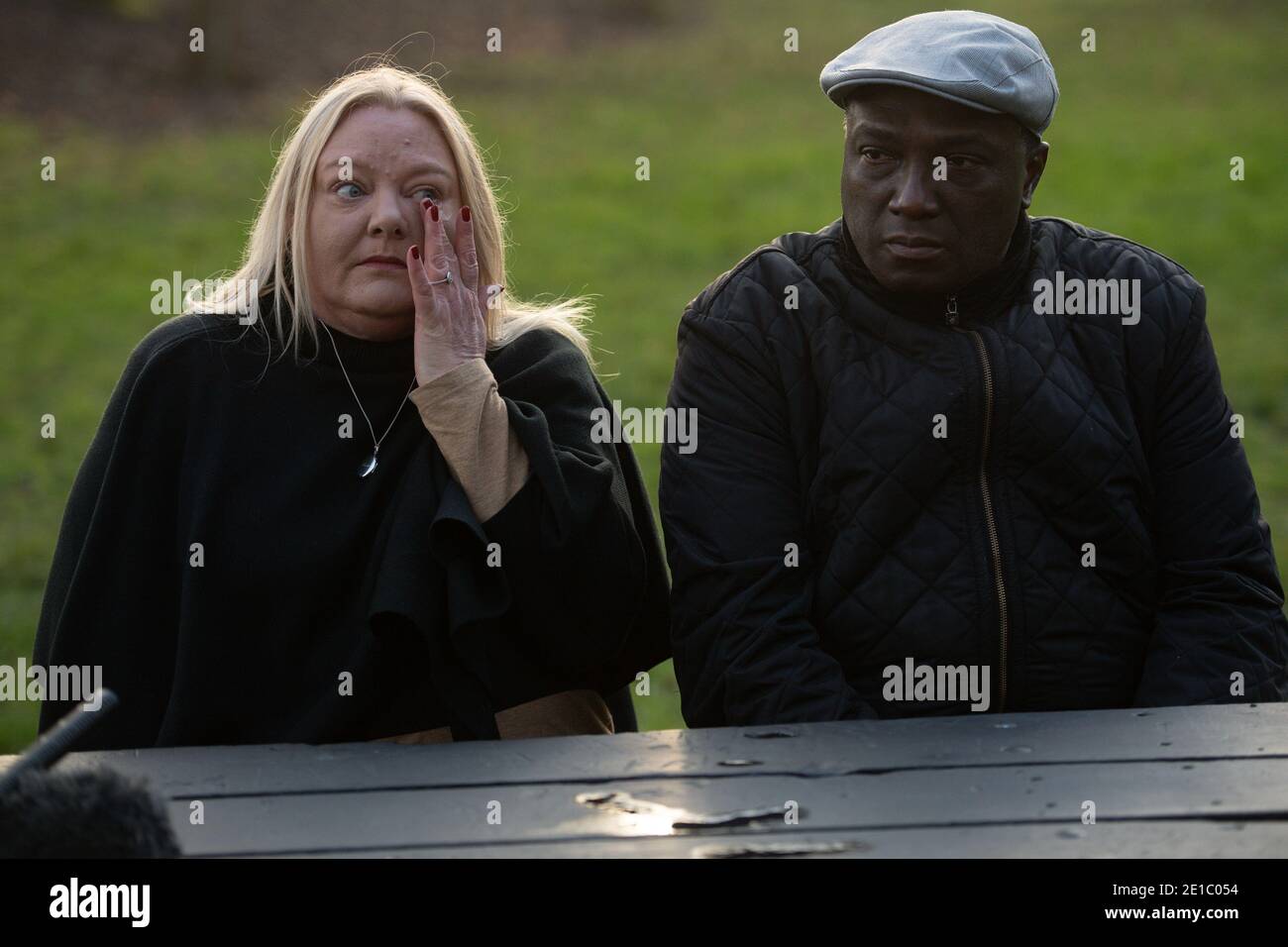 The parents of Dom Ansah, Tracey and Dominic Ansah speaking to media in ...