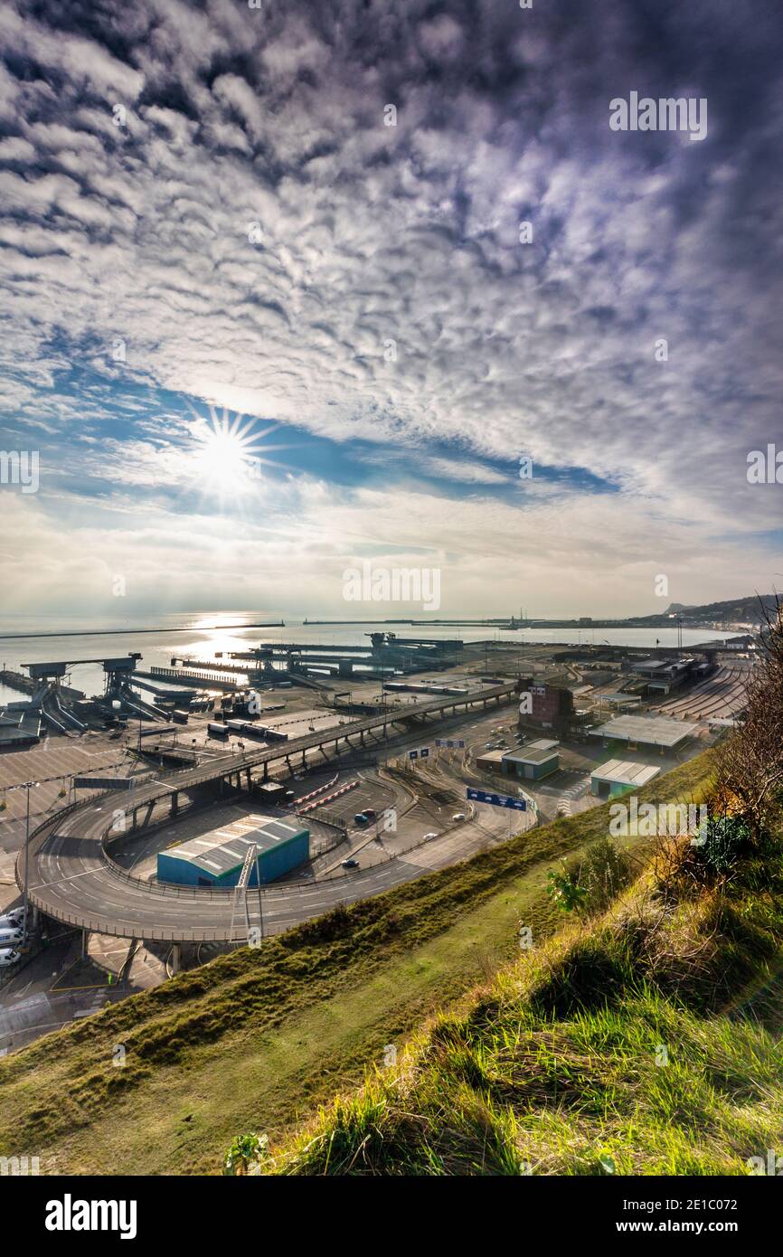 Empty Port of Dover on 1st January 2021. The day the UK left the EU ...