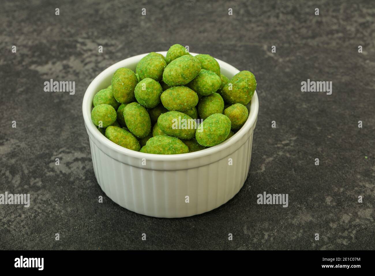 Spicy wasabi peanuts snack in the bowl Stock Photo - Alamy