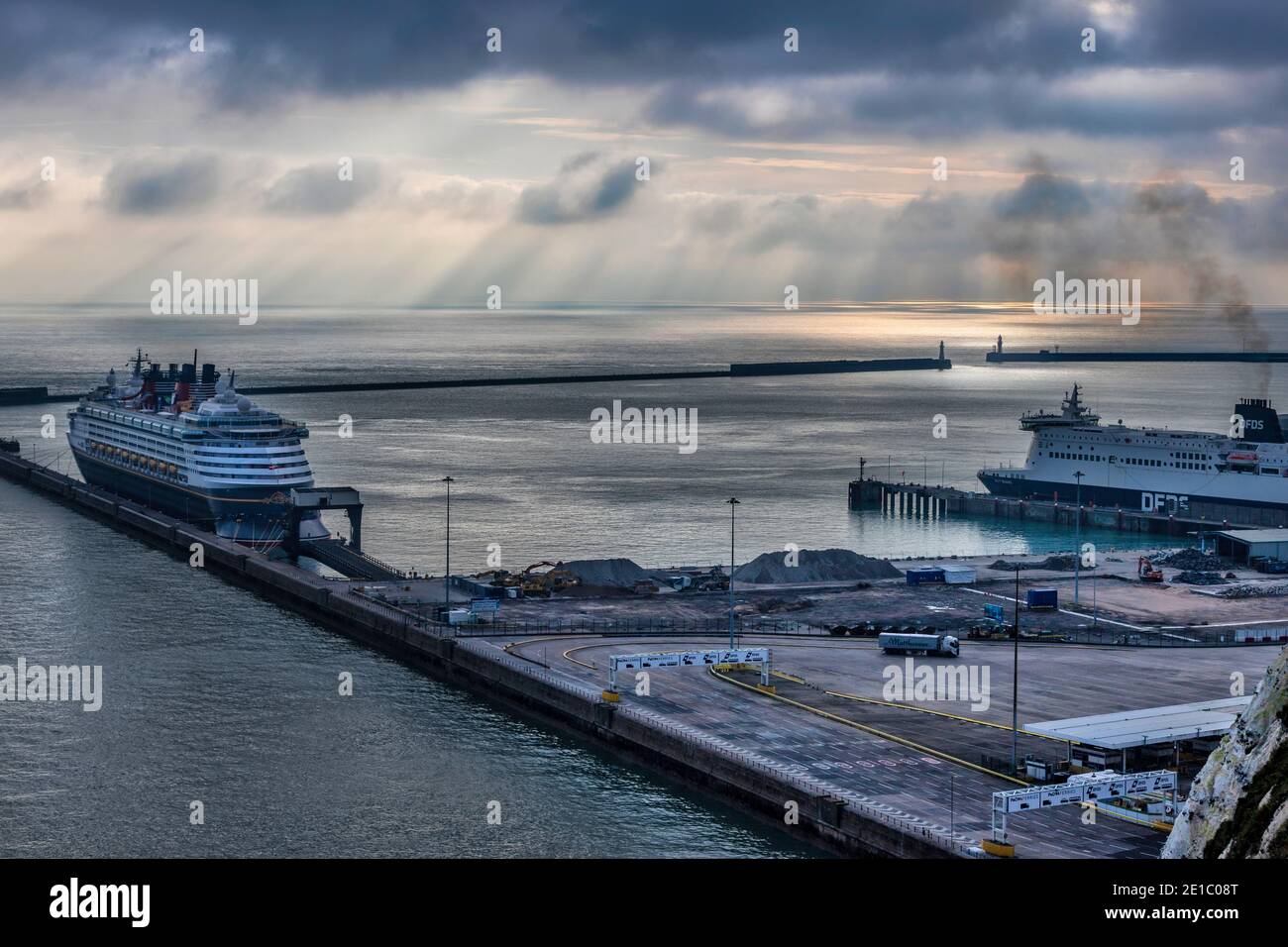 Empty Port of Dover on 1st January 2021. The day the UK left the EU ...