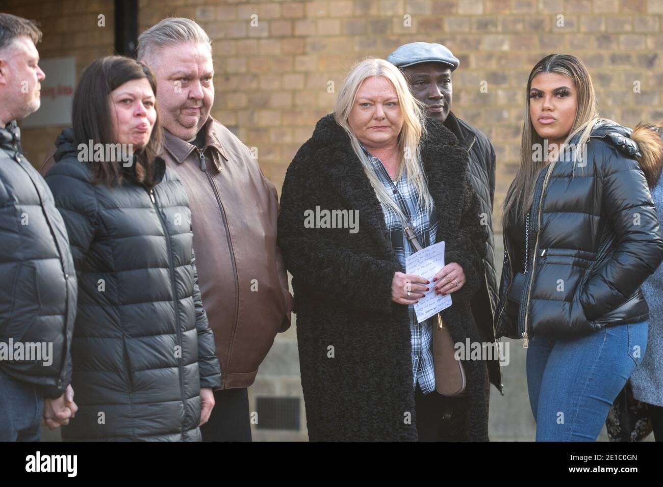(left to right) Ben Gillham-Rice's mother Susanne Gillham, father Jason ...