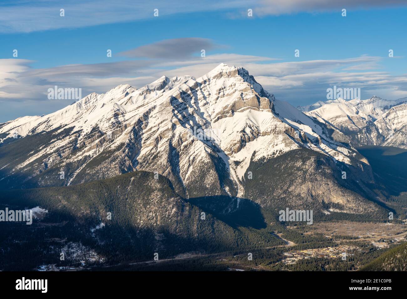 Aerial view of Cascade Mountain. Banff National Park, Canadian Rockies, Alberta, Canada Stock ...